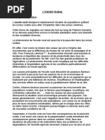 Causes et conséquences de l'exode rural | PDF | Chômage | Agriculture