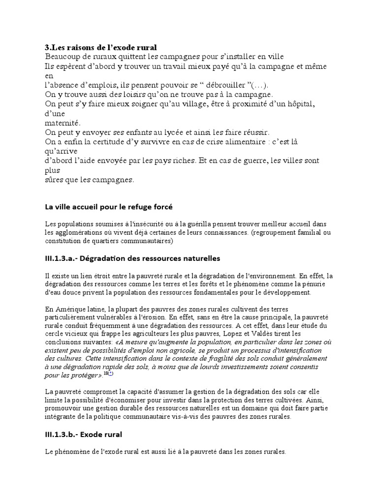 Expose Exode Rural | PDF