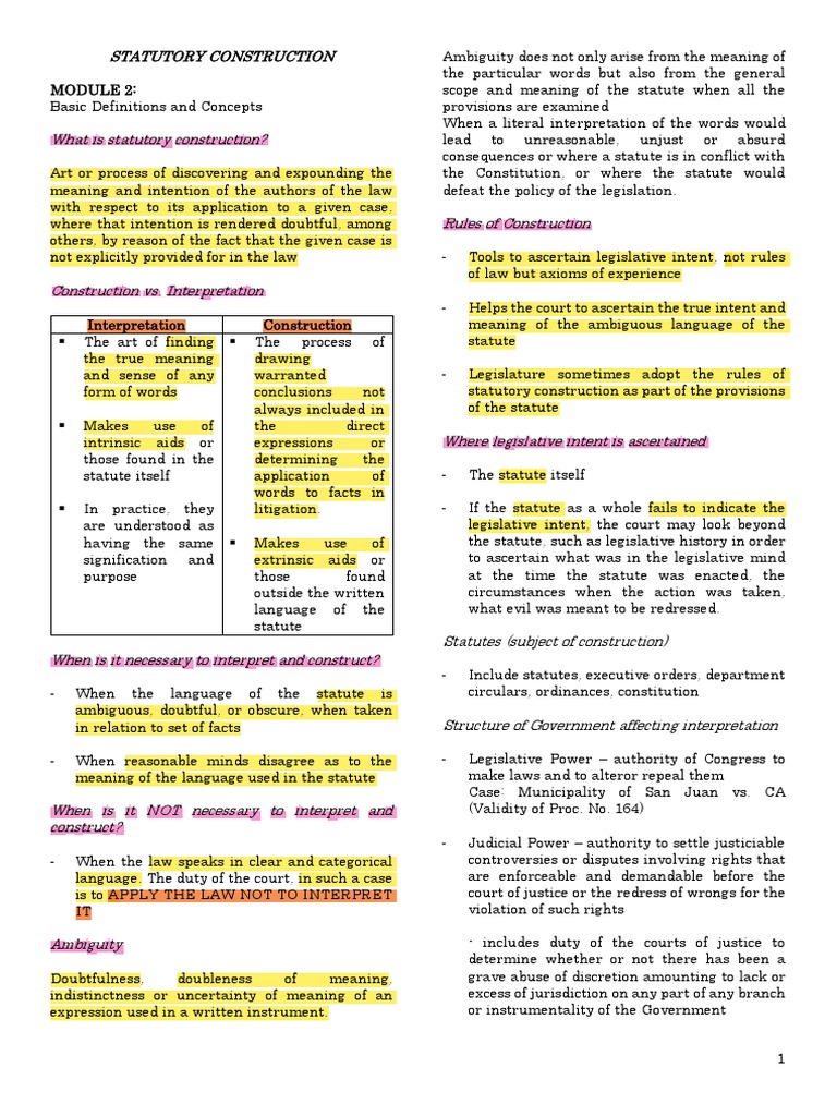 PPT Compilation Stat Con | PDF | Statutory Interpretation | Bill (Law)