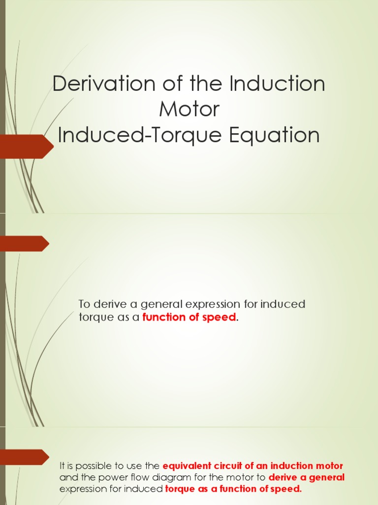 Derivation of Induction Motor Induced Torque Equation | PDF | Electric ...
