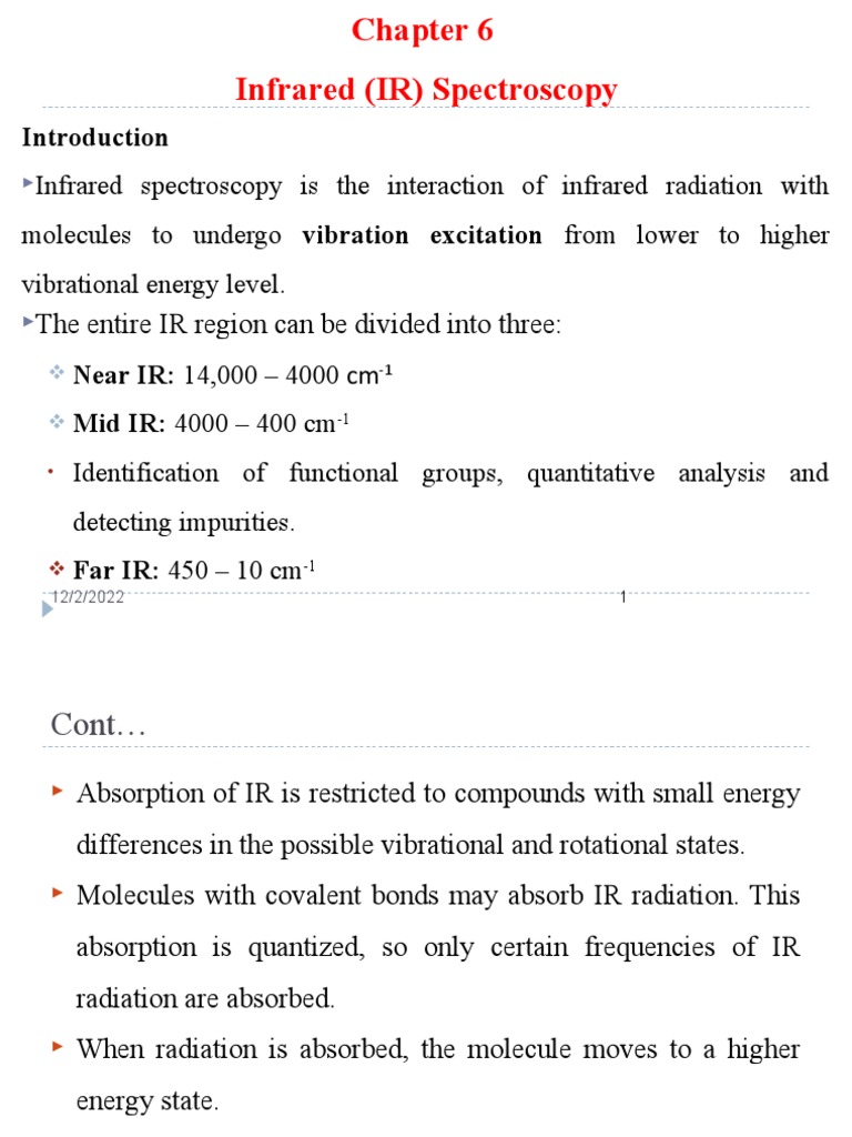 Infrared Spectroscopy Fundamentals | PDF | Infrared Spectroscopy | Mass ...