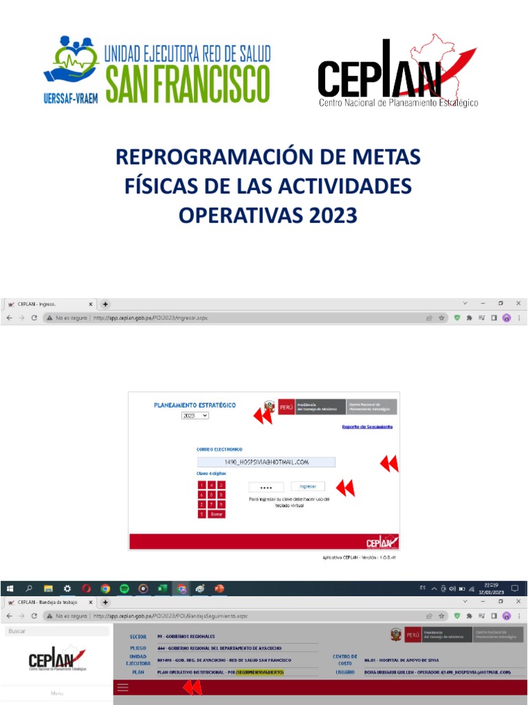 Reprogramacion de Metas Fisicas 2023 | PDF