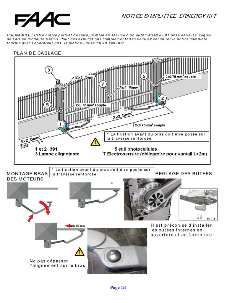 Notice Faac ENERGY | PDF | Électricité | Électrotechnique