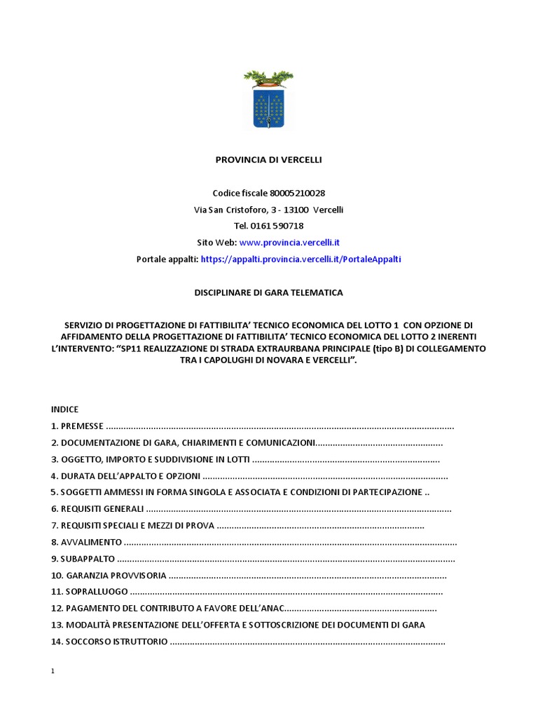 Disciplinare Di Gara | PDF