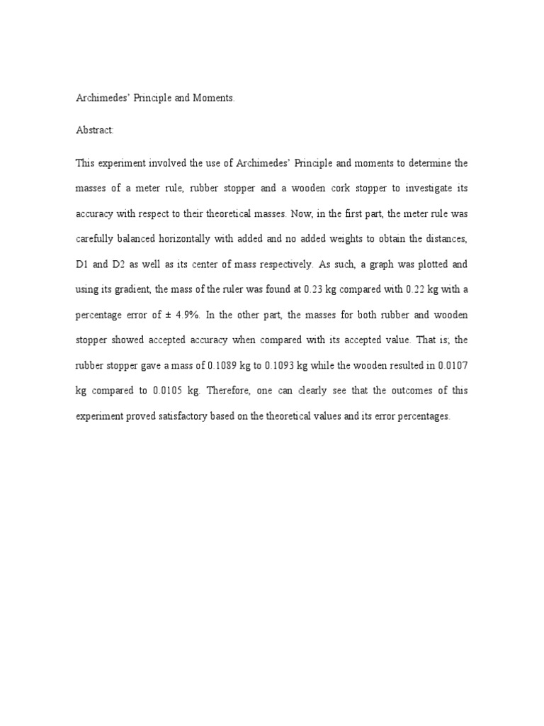 Lab 5 - Archimedes Principle | PDF | Buoyancy | Weight