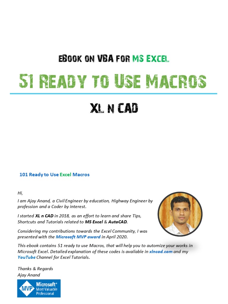 51 Ready-to-Use Excel Macros Guide | PDF | Microsoft Excel | Visual ...