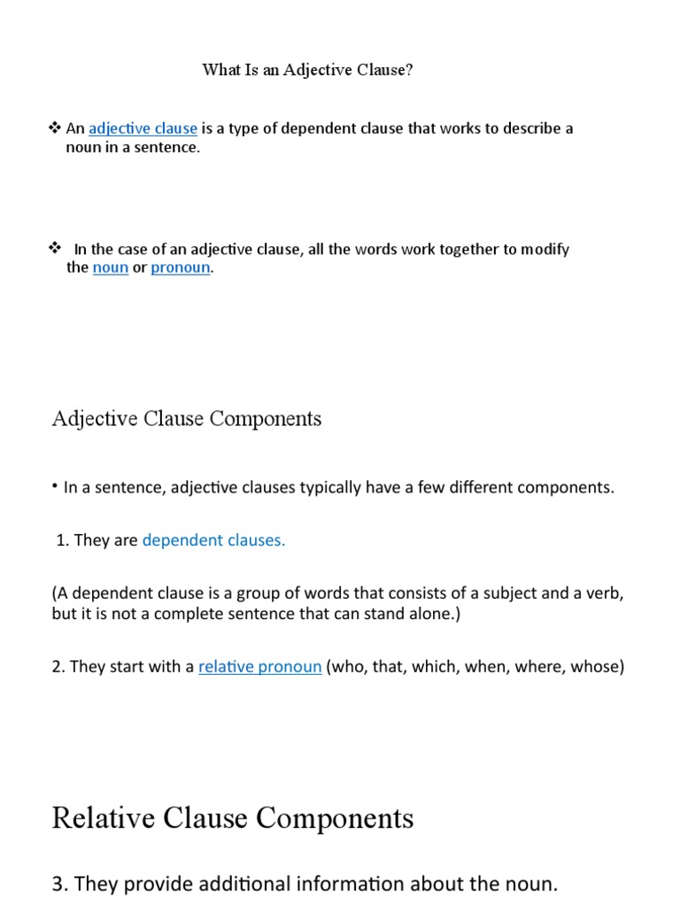 What Is an Adjective Clause? Components, Examples, and Uses of ...