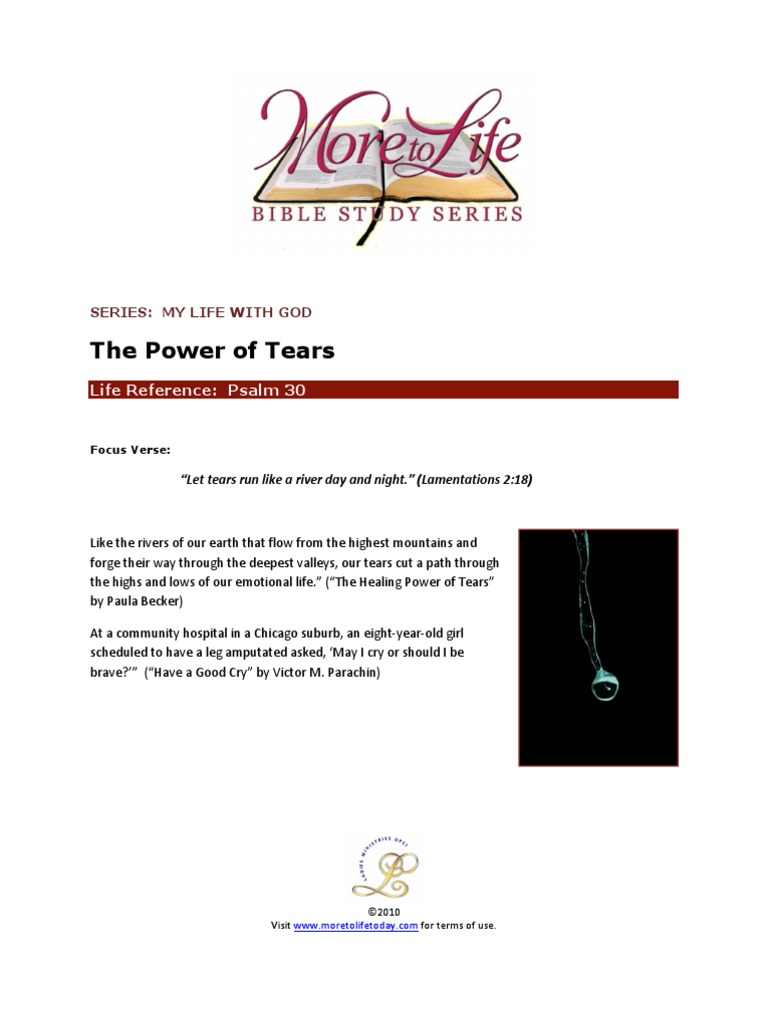 Bible Study - Power of Tears | PDF | Anger | Jesus