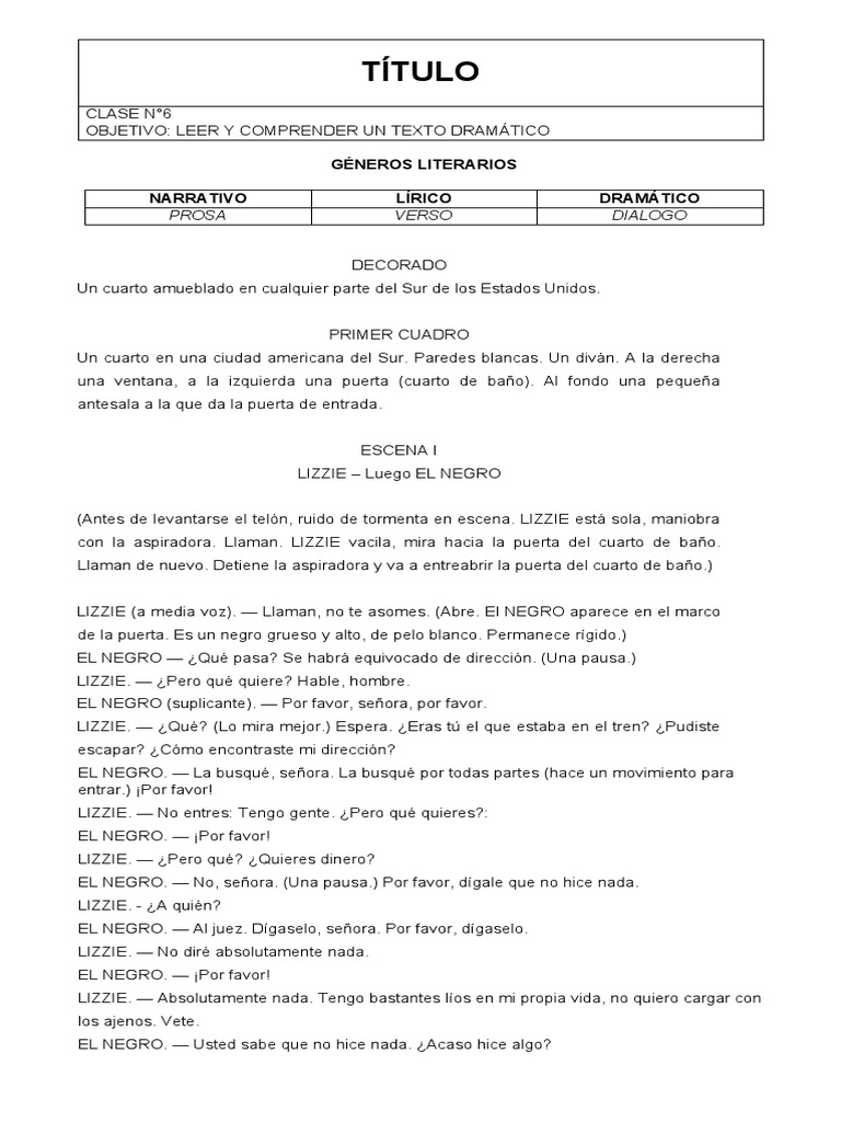 Clase 6 - Texto Dramático | PDF