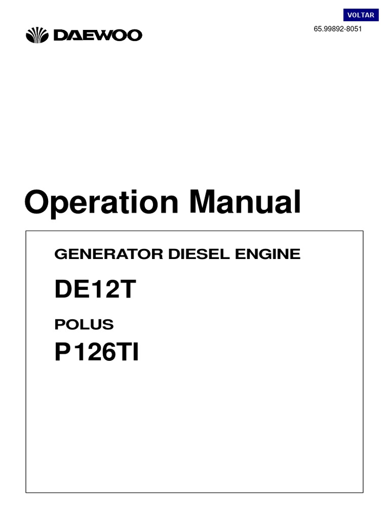 Doosan P126ti | PDF | Internal Combustion Engine | Motor Oil