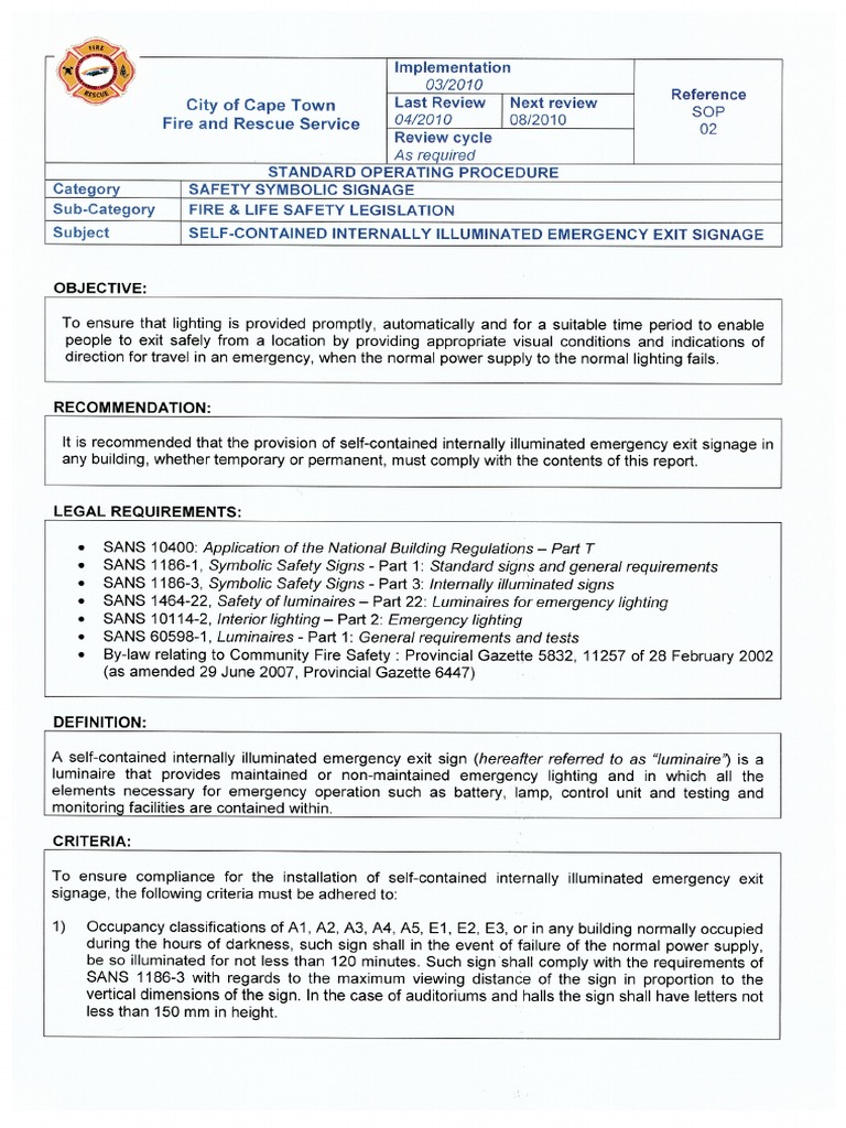 SOP - Signage Amended Aug 2010 | PDF