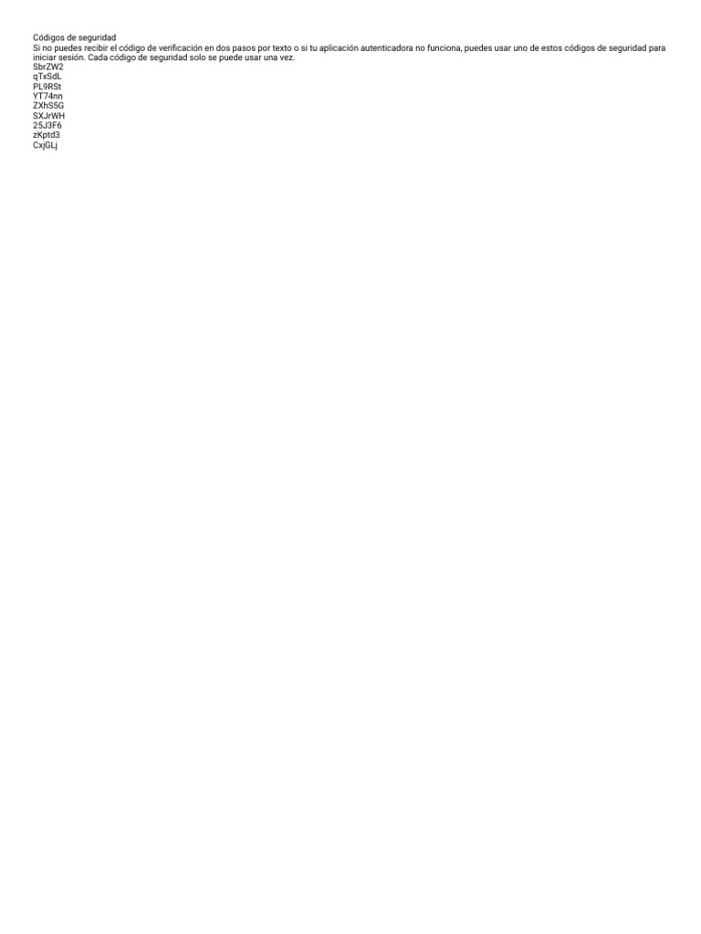 Códigos de Seguridad - Sony | PDF