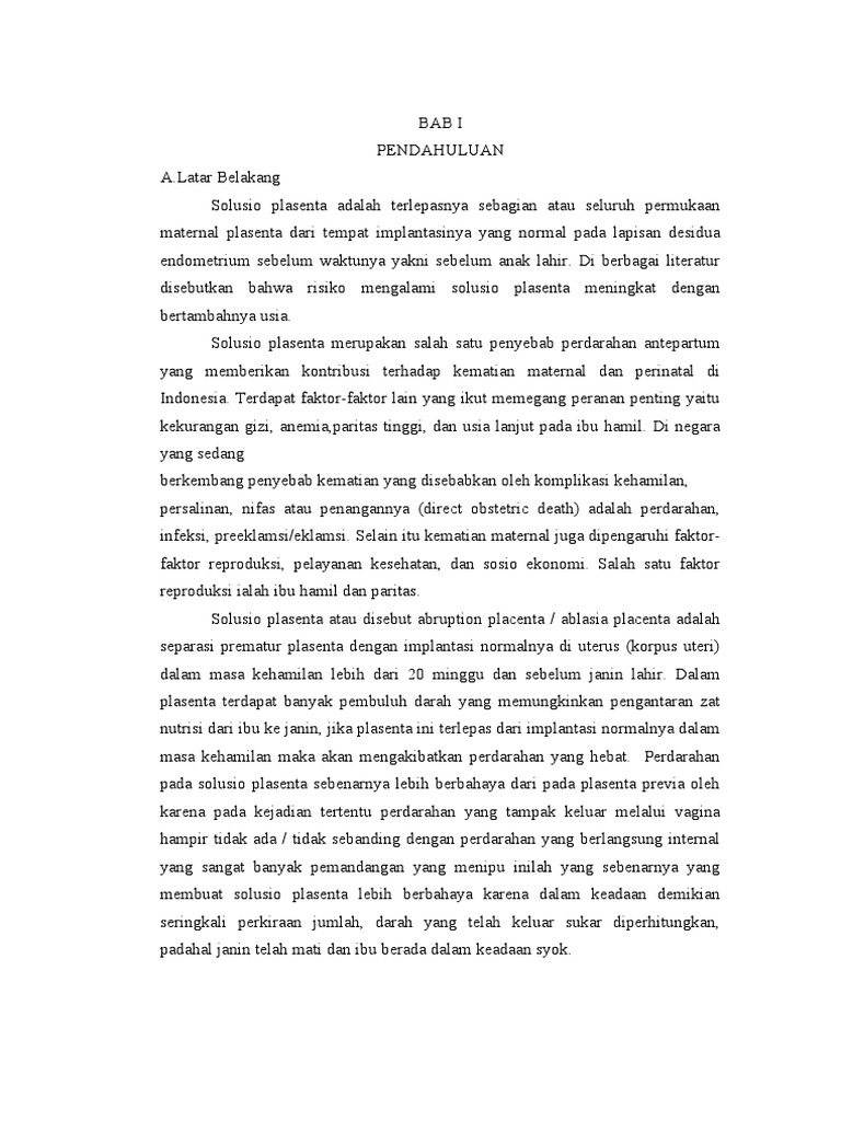 Solusio Plasenta | PDF