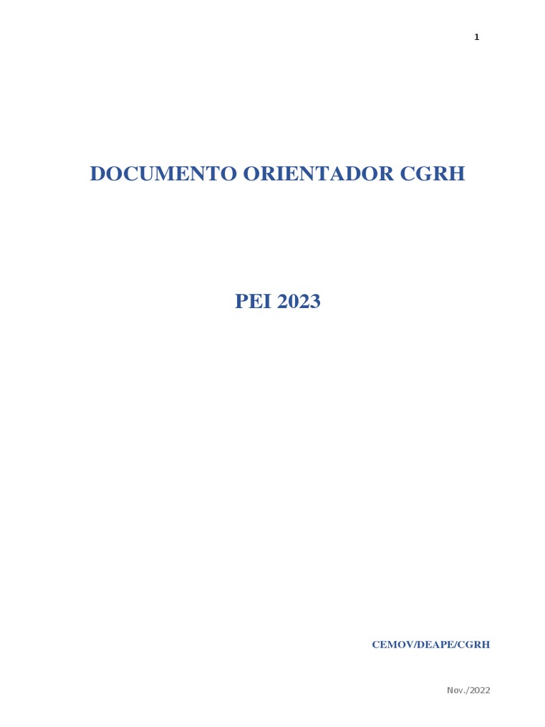 1 - Documento Orientador Cemov - CGRH - Pei 2023 | PDF | Avaliação de ...