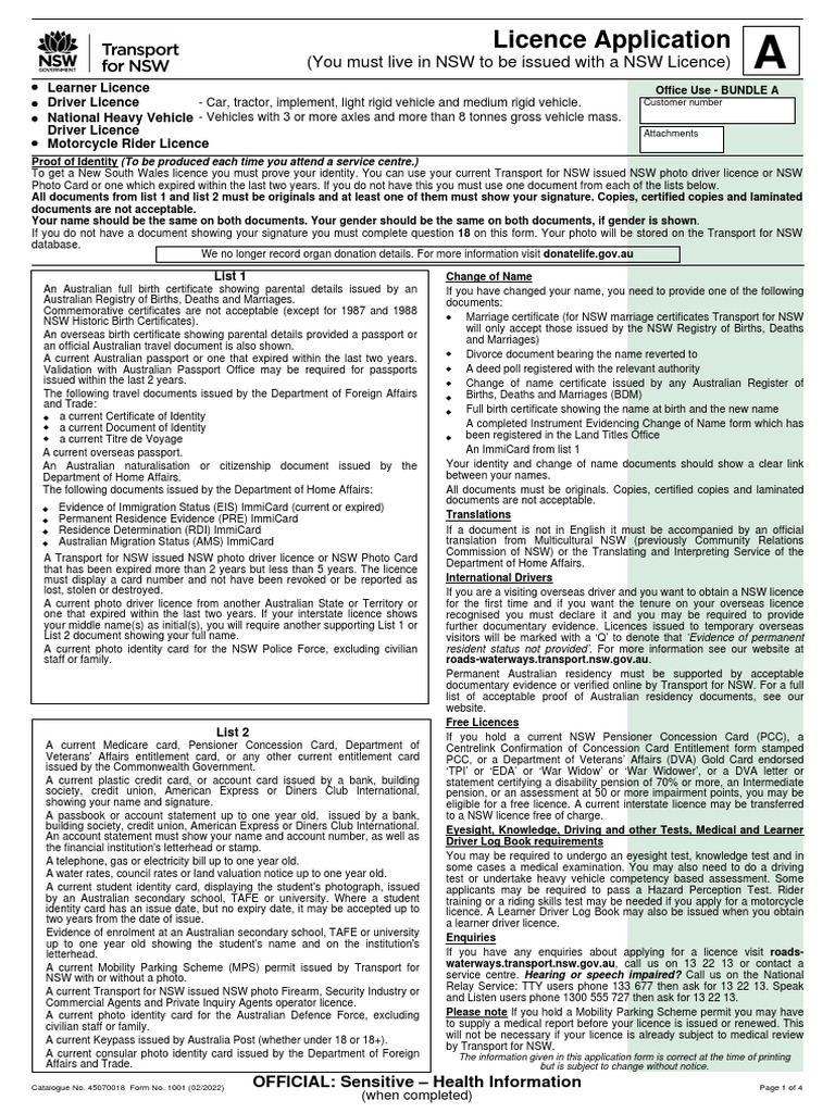 Licence Application | PDF | Driver's License | Birth Certificate