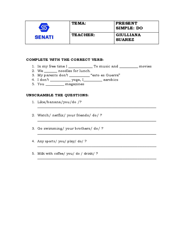 Do Worksheet | PDF