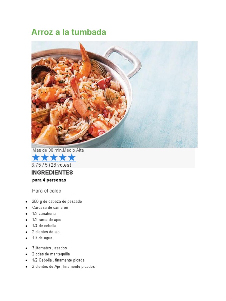 Arroz A La Tumbada | PDF