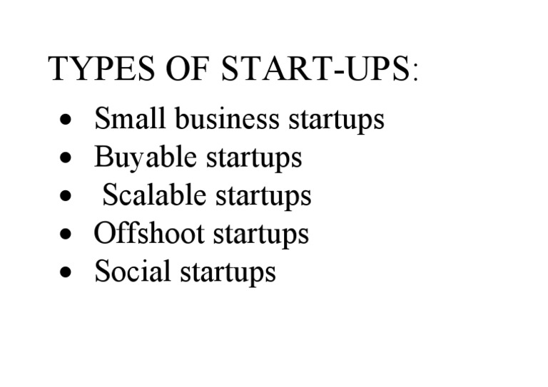 Types of Start-Ups | PDF