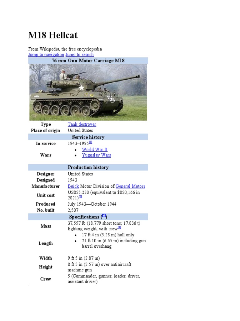 M18 Hellcat 1 | PDF