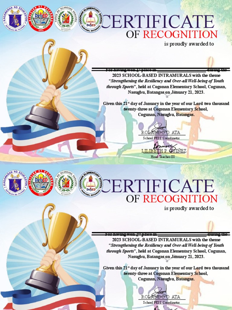 Sports Certificate | PDF