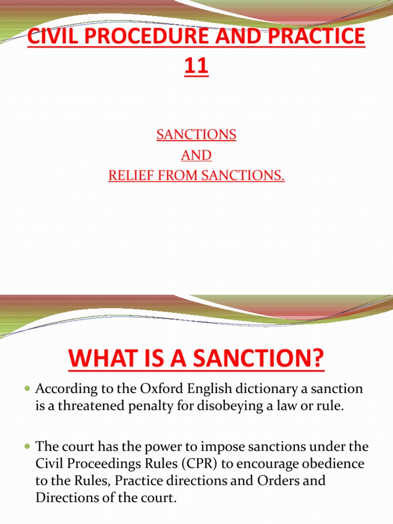 Relief From Sanctions | PDF | Appeal | Summons