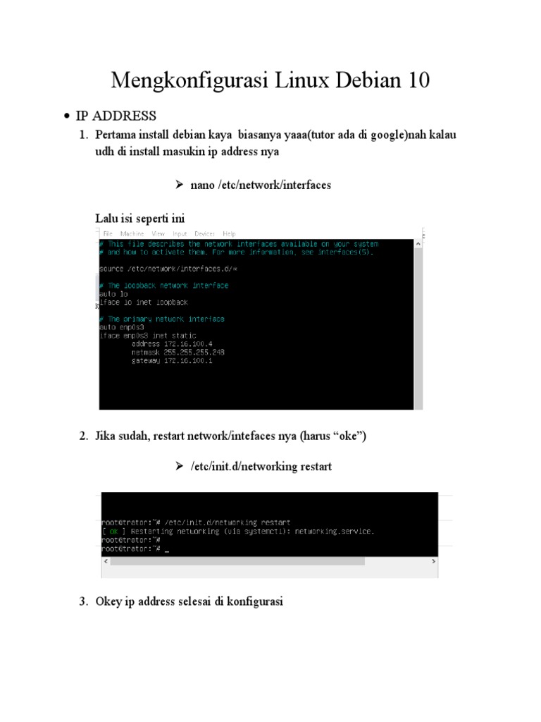 Konfigurasi DNS dan IP di Debian 10 | PDF | Komputer