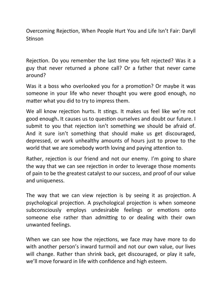 Overcoming Rejection | PDF | Feeling | Self Esteem