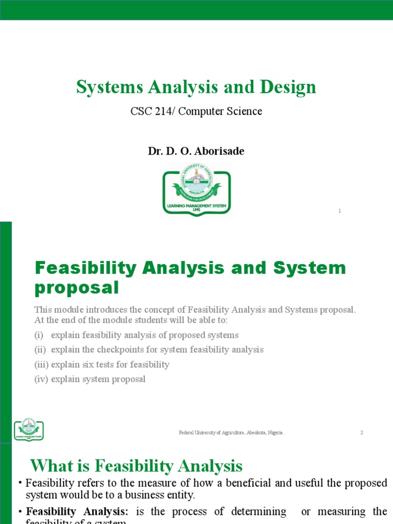 Feasibility Analysis and System Proposal | PDF | Feasibility Study | System