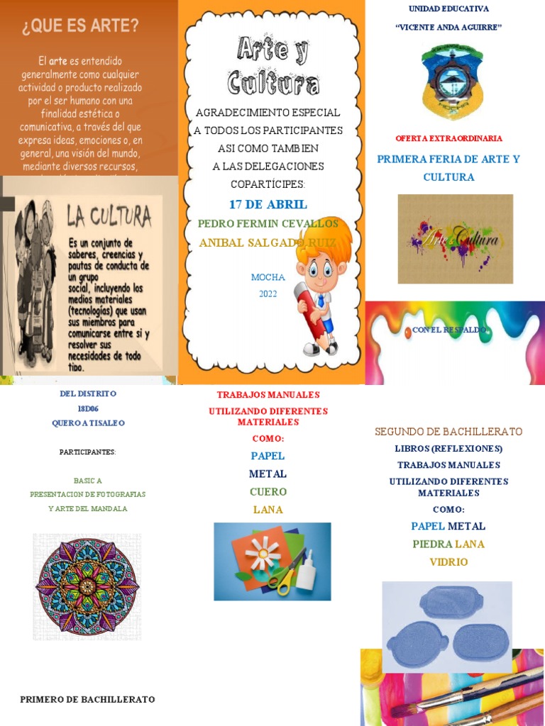 Triptico Primeria Feria Arte y Cultura | PDF