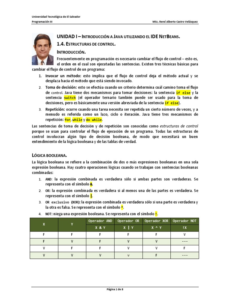 Introducción a Java y Estructuras de Control | PDF | Flujo de control ...