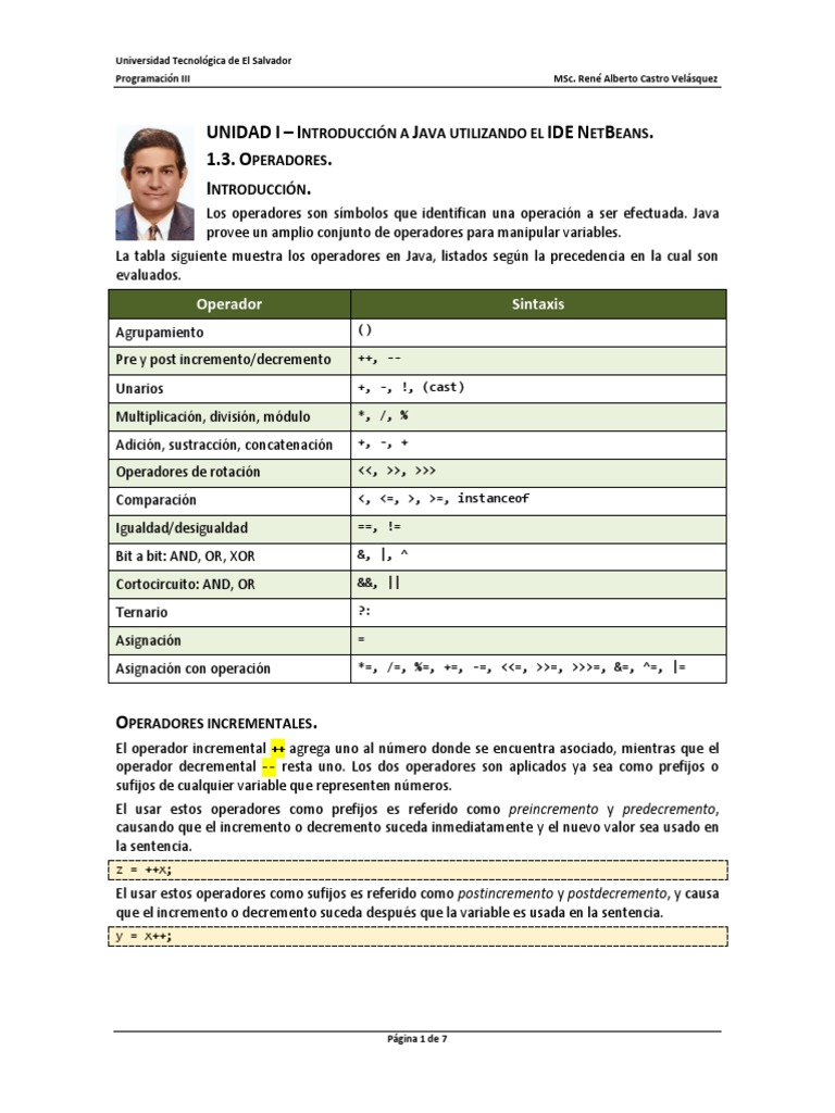 1.3. Operadores | PDF | Poco | Java (lenguaje de programación)