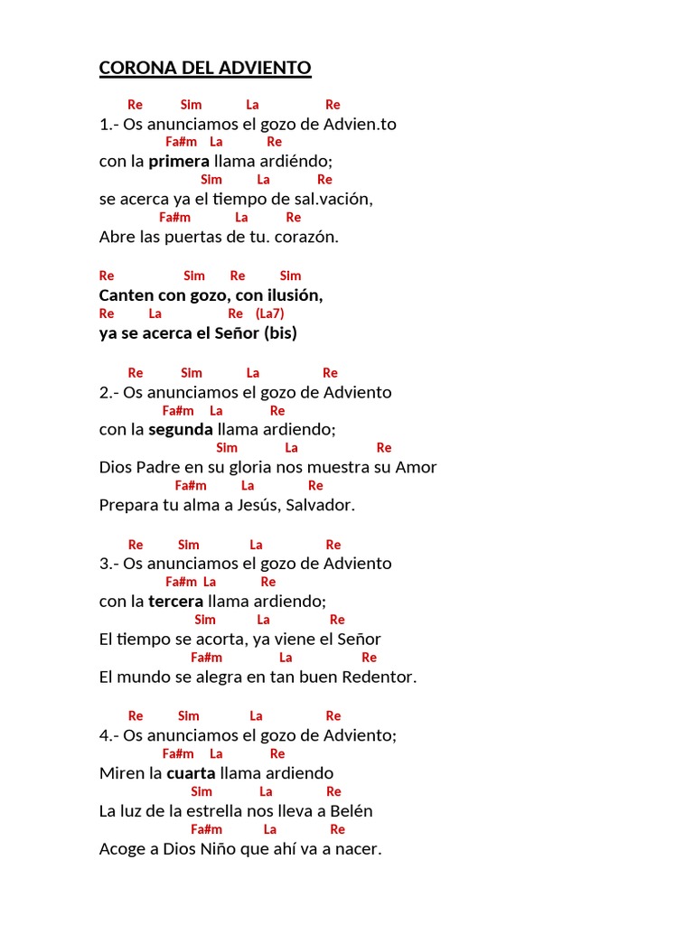 Canción de Adviento: Corona del Adviento | PDF | Adviento