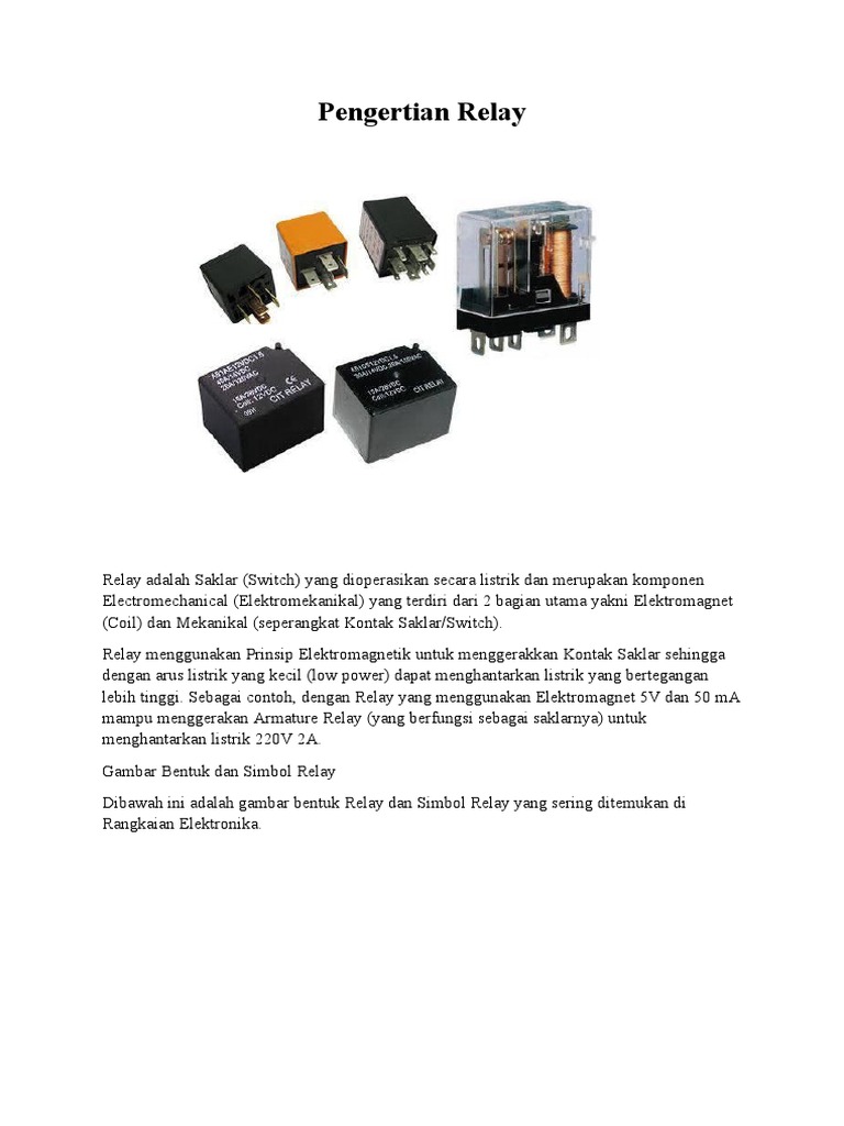 Makalah Relay. | PDF | Komputer | Teknologi & Rekayasa