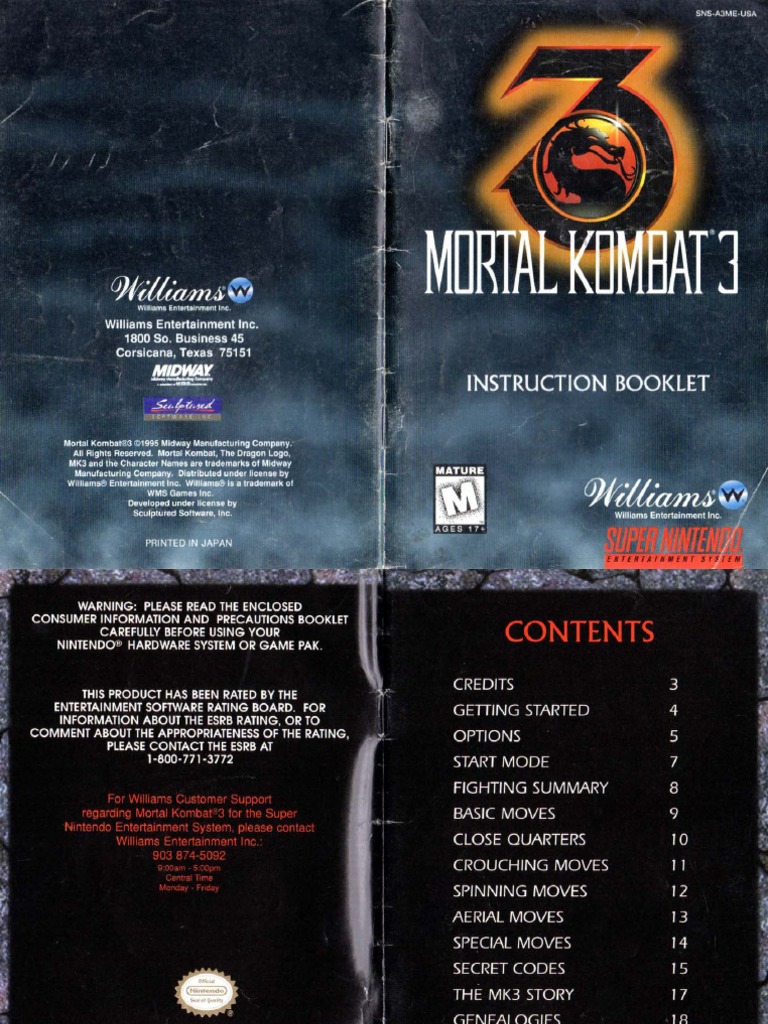 Mortal Kombat 3 (USA) | PDF
