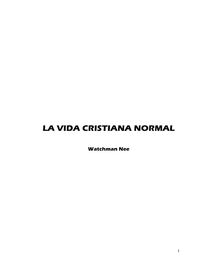La Vida Cristiana Normal | PDF