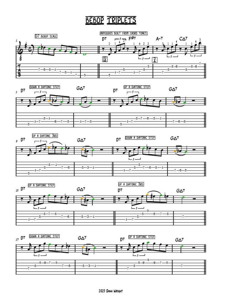 Bebop Triplets Musical Patterns | PDF | Musicology | Musical Techniques