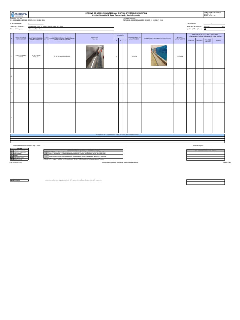 CI-MC-PR-005.F02.Informe de Inspeccion Al SIG v02 (17!10!22-10) | PDF