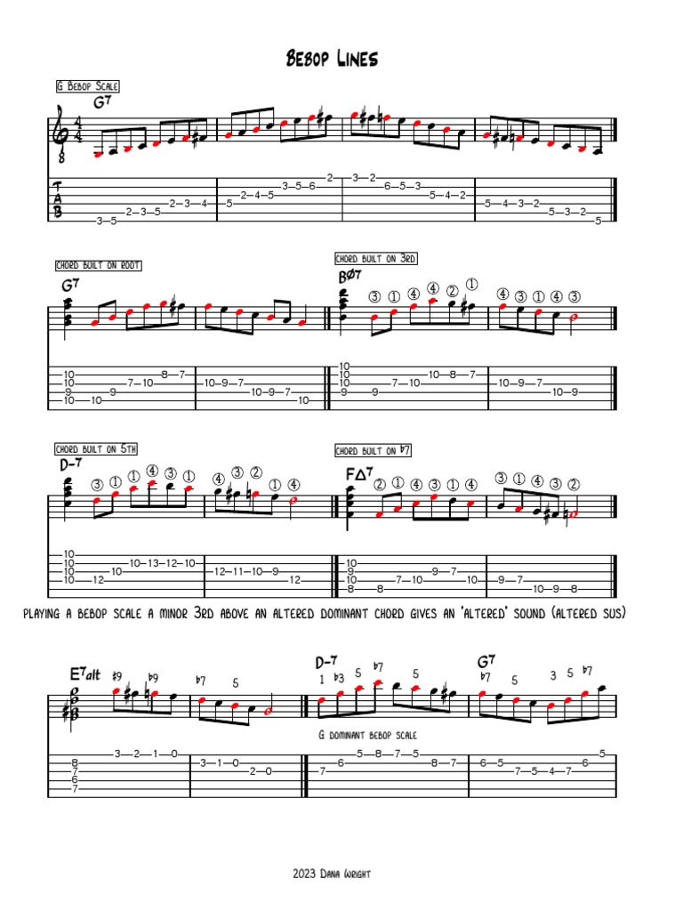 Bebop Lines Using The Barry Harris Family of Four | PDF | Chord (Music ...