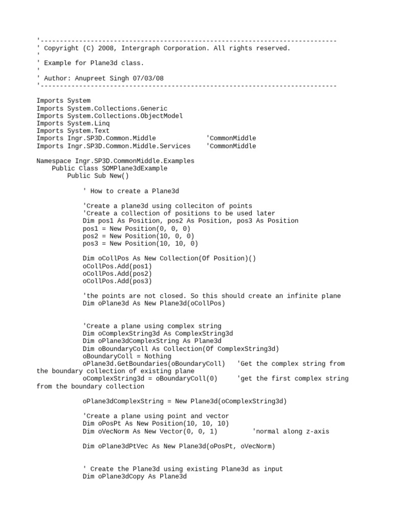 Plane3d VB | PDF | Boolean Data Type | Plane (Geometry)