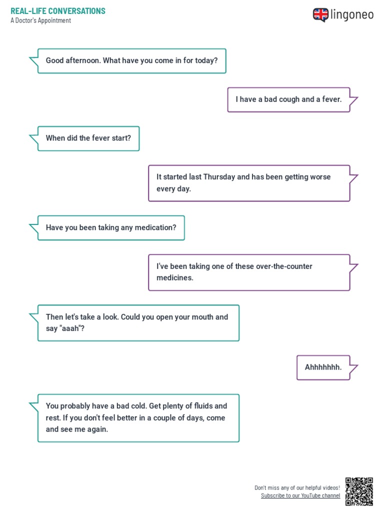 A Doctors Appointment - Dialogue | PDF