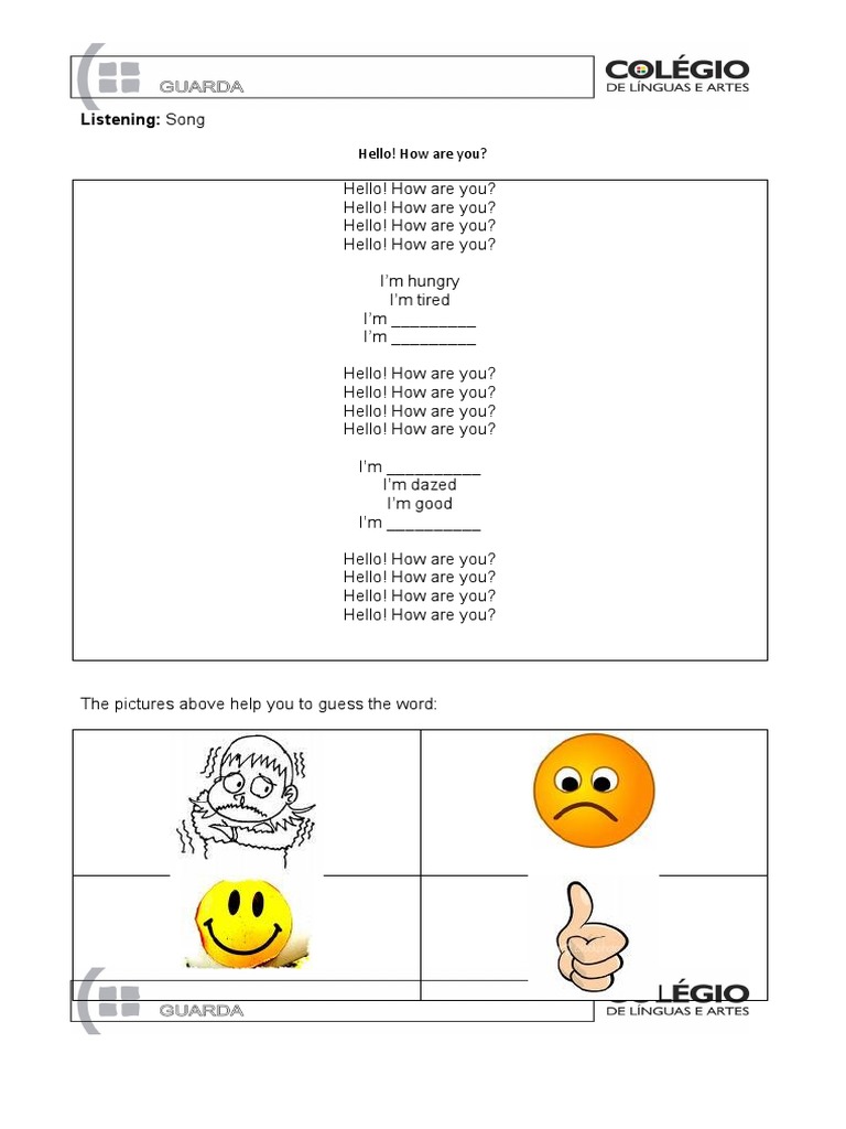 Listening Days of The Week, How Are You | PDF