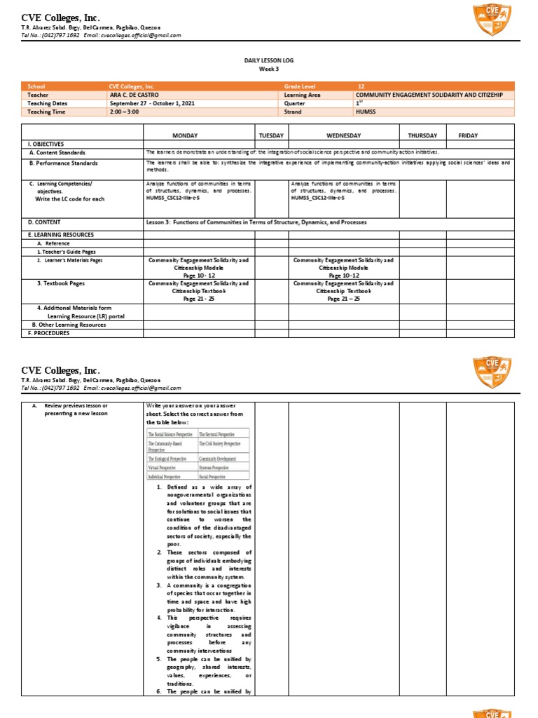 Cesc (Week 3) | PDF | Community | Traditions