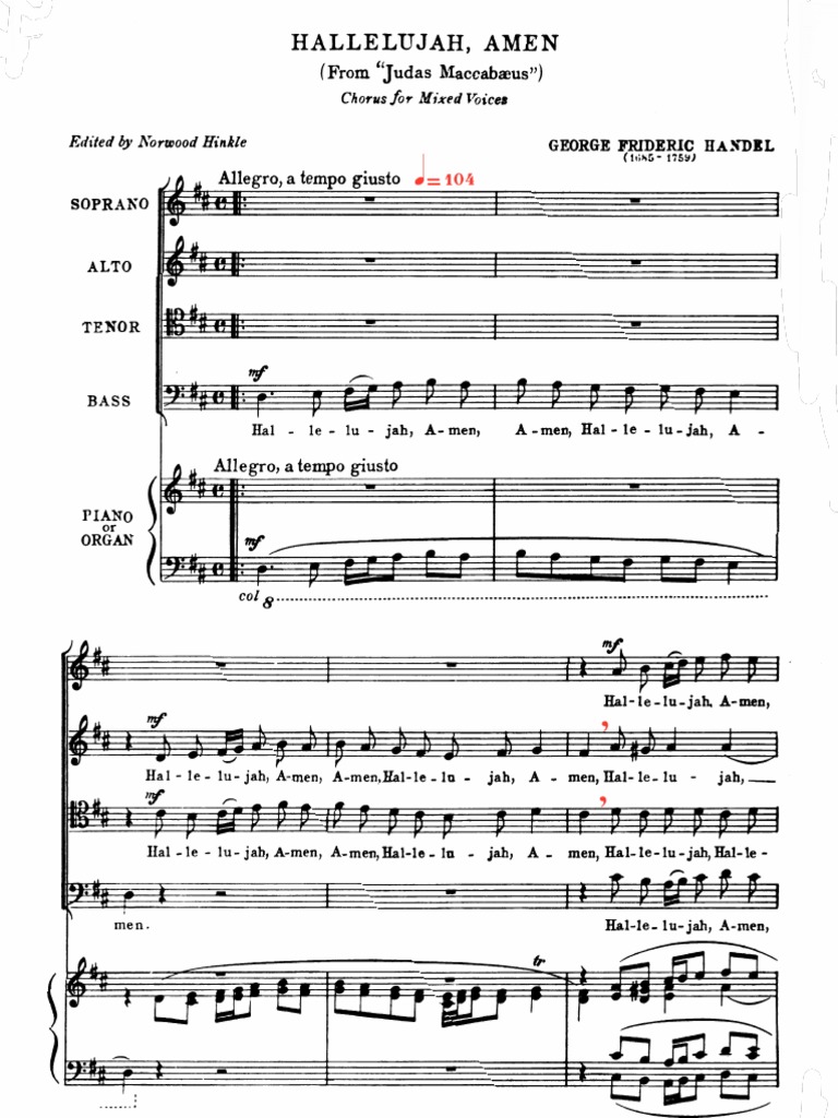 Hallelujah Amen of Handel | PDF