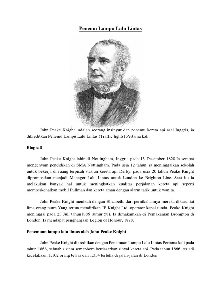 Biografi Penemu Lampu Lalu Lintas | PDF