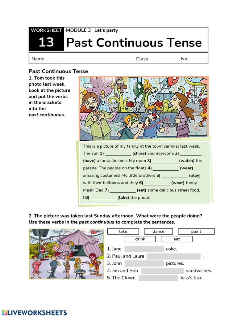 Past Continuous Tense | PDF | Linguistics