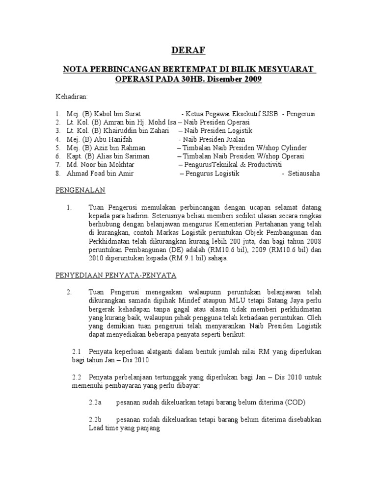 Nota Perbincangan | PDF