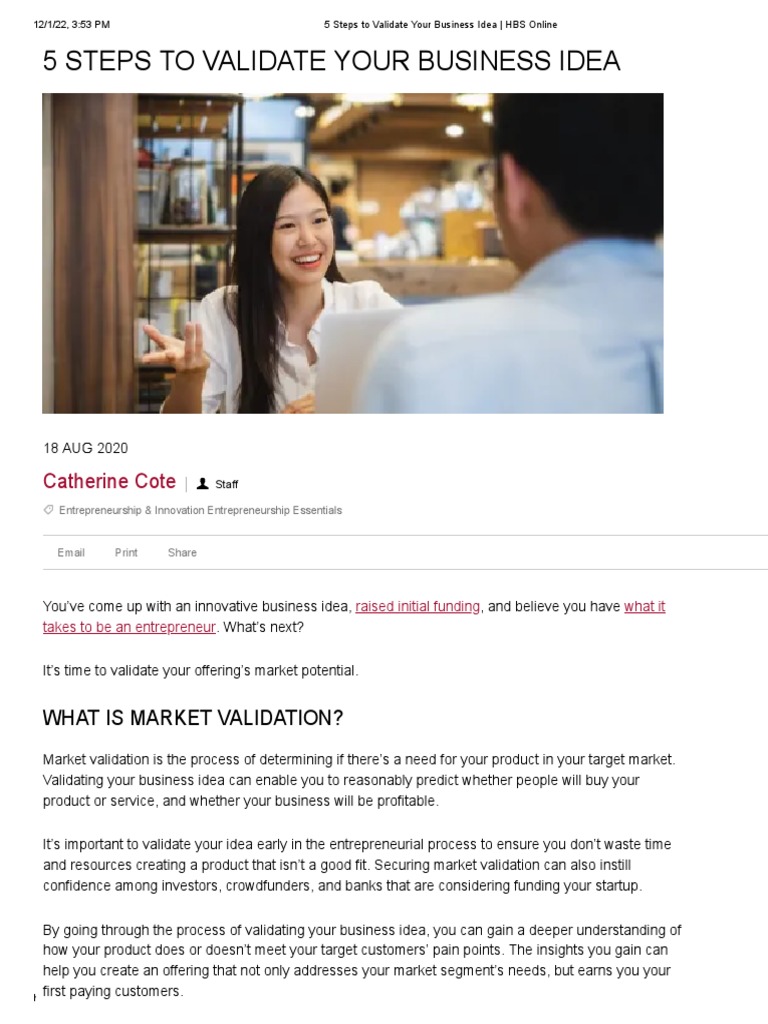 5 Steps To Validate Your Business Idea - HBS Online | PDF | Software ...