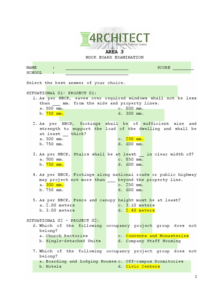 Answer Key Mbe Area 3 | PDF