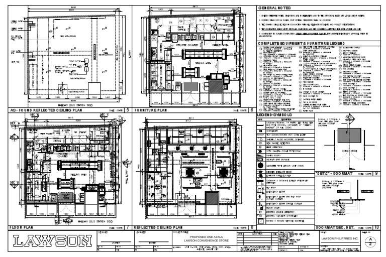 General notes, floor plans & legends for Lawson convenience store ...