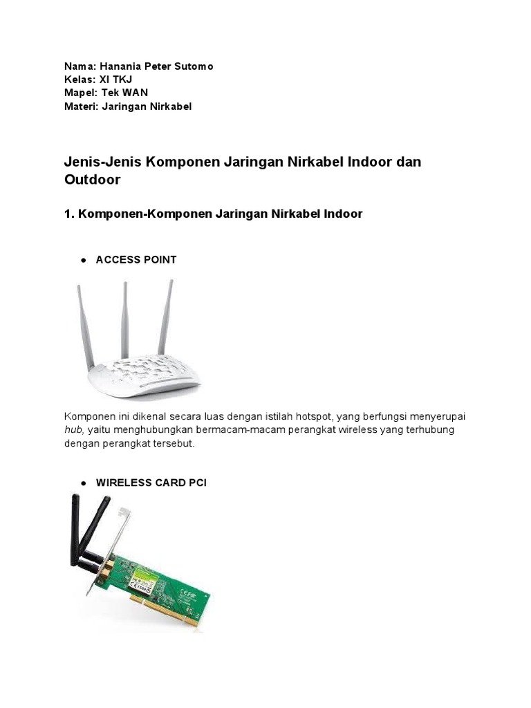 Tugas TEK WAN Jaringan Nirkabel Indoor Dan Outdoor | PDF